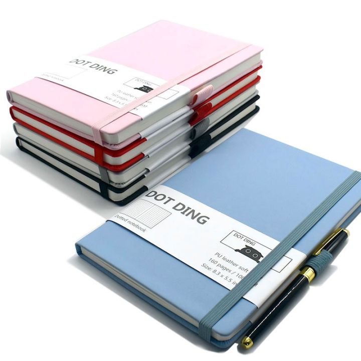 Leather Covered BUJO PlannerJournal dots grid pages A5 size 80 sheets ...