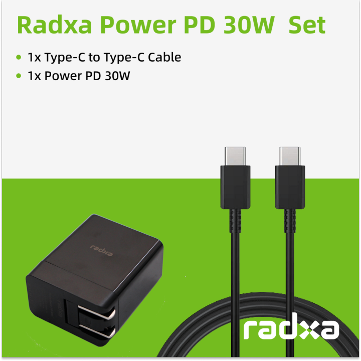 【Nuvio】 Radxa Power PD 30W EU and Power Plug Adapter and C to C Cable ...