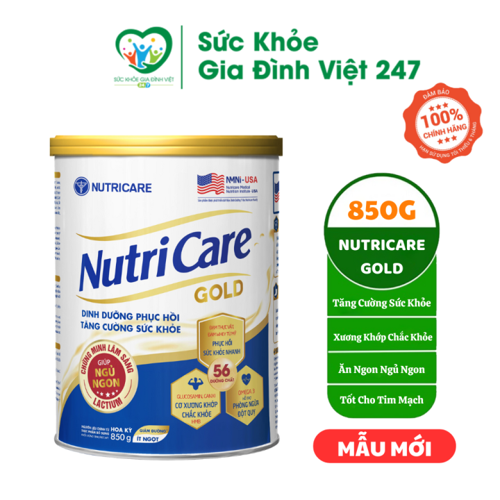 Sữa Nutricare Gold Dinh dưỡng Hoàn hảo cho người lớn tuổi 850g | Lazada.vn