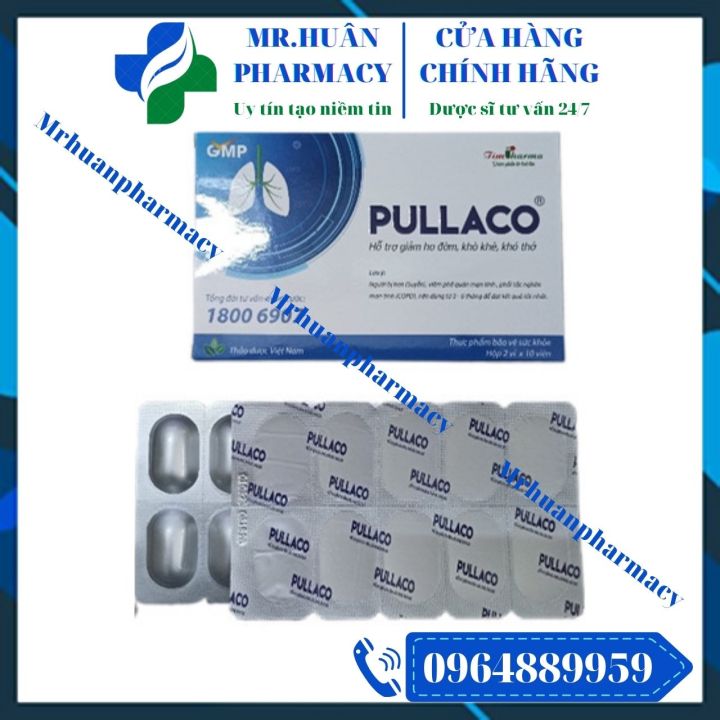 Pullaco (Hộp 20 viên) - Hỗ trợ giảm ho đờm, khò khè, khó thở, dùng cho ...