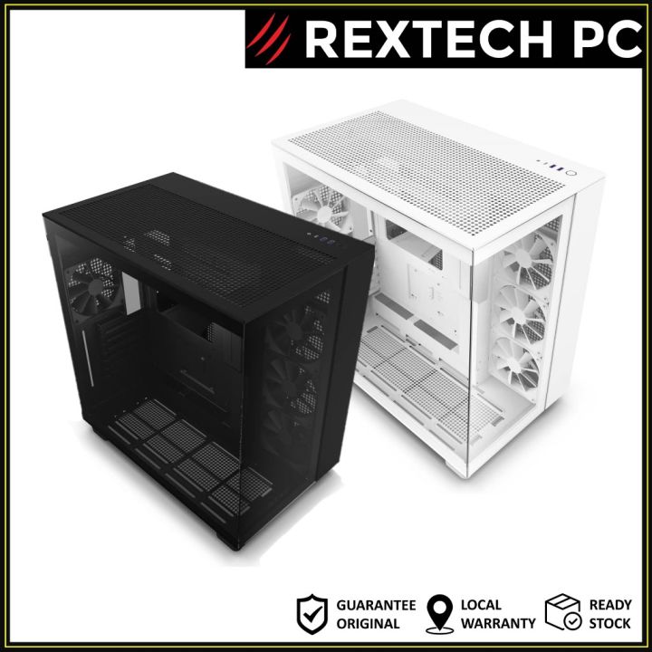 REXTECH NZXT H9 ELITE / H9 Flow Premium Dual-Chamber Mid-Tower Airflow Case (BLACK / WHITE) | Lazada