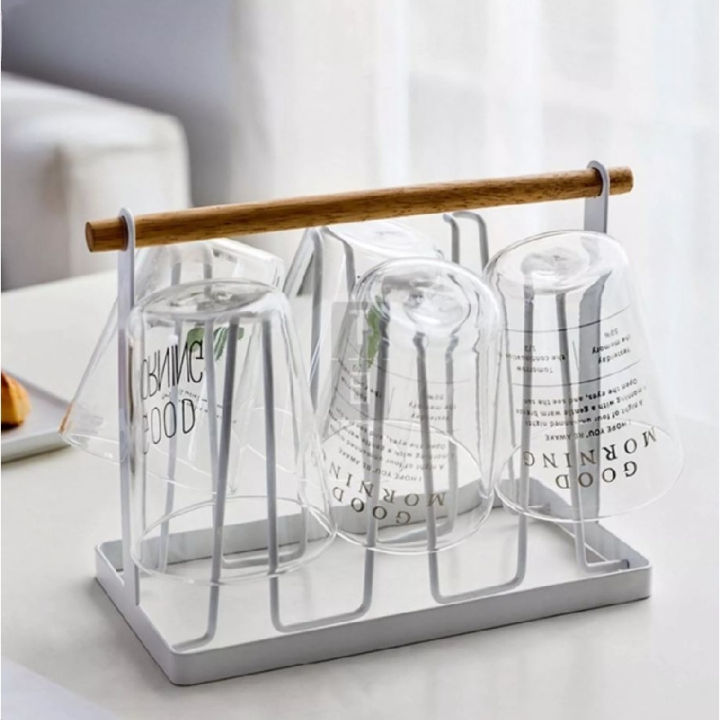 North Moon Glass Holder Rack Drying Glass Cup Rack Draining Drying ...
