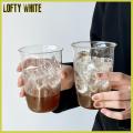 Lofty White ถ้วยกาแฟแก้วลาเต้แบบโค้งสำหรับใช้ในครัวเรือนแก้วน้ำผลไม้แบบเรียบง่ายขวดน้ำใสแก้ว ...