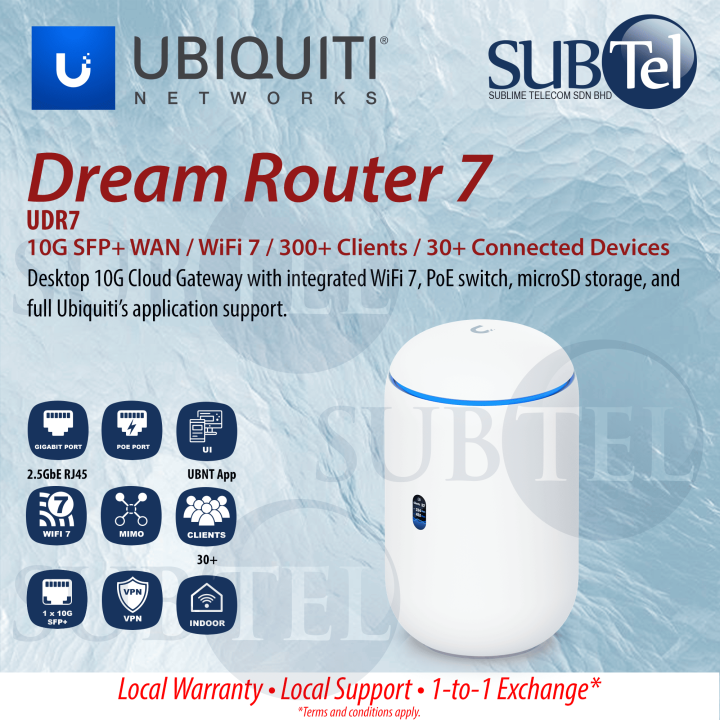 Ubiquiti Dream Router 7 Desktop UDR7 10G Cloud Gateway with integrated ...