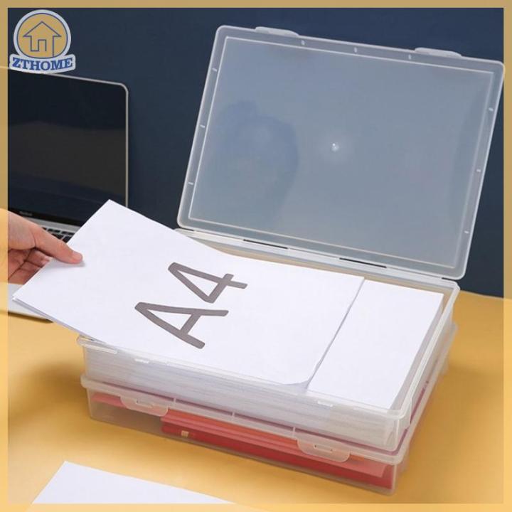 ZTHOME Plastic File Storage Box Organization Transparent Square Storage ...