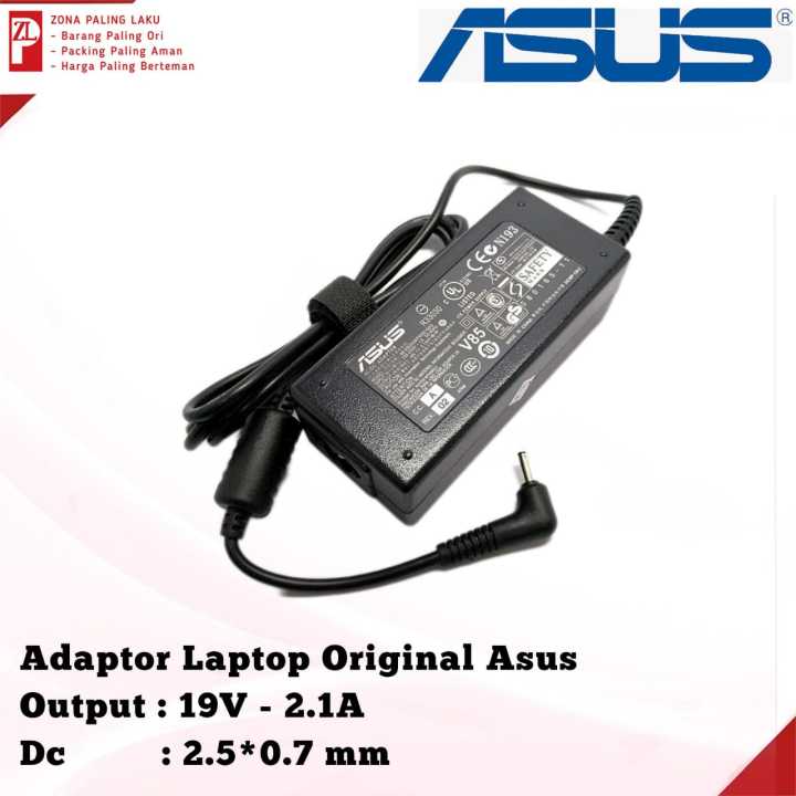 Adaptor Charger Asus 19V 2.1A DC 2.5*0.7mm Small Berikut Kabel Power ...