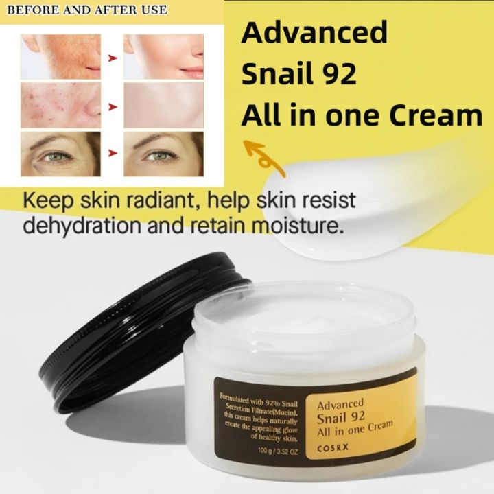 COSRX Advanced Snail 92 All in one Cream Snail Secretion Filtrate 92% ...
