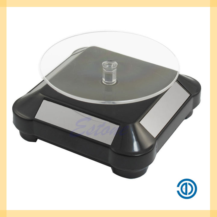 KI Solar Showcase 360 Turntable Rotating Jewelry Watch Ring Display ...