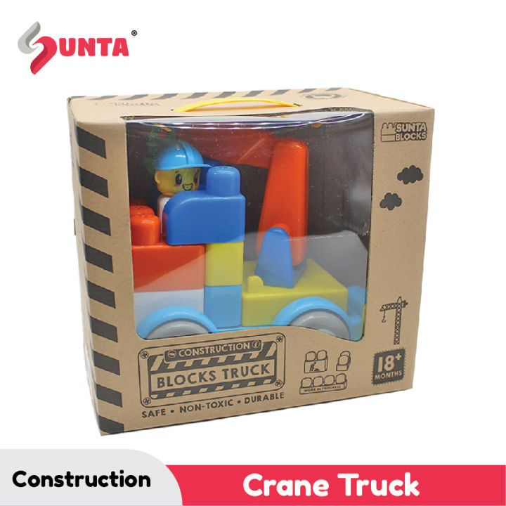 SUNTA Crane Truck Construction Series Building Blocks with Figure & Stickers | Lazada