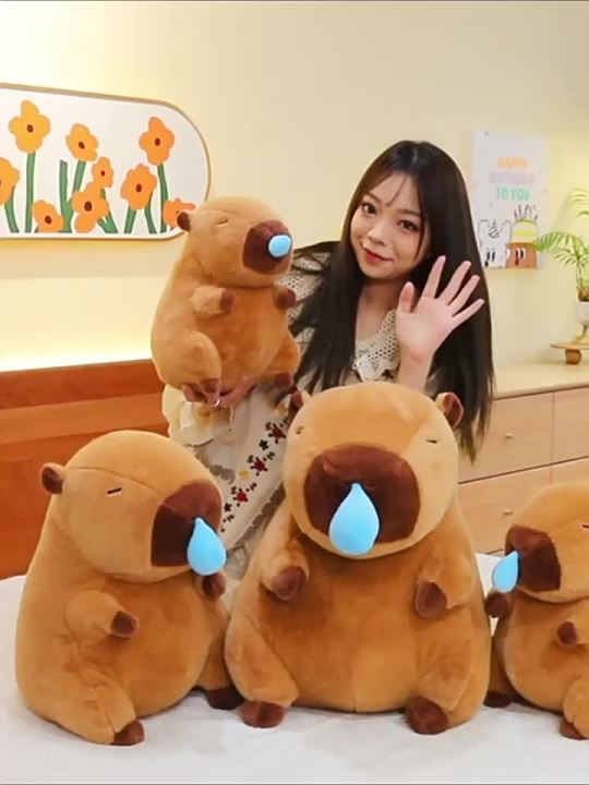 ของเล่นตุ๊กตา Capybala รุ่นเดียวกันตุ๊กตาหนูตะเภาขนาดใหญ่ของขวัญวันเกิดตลกชุดการค้าต่างประเทศ ...