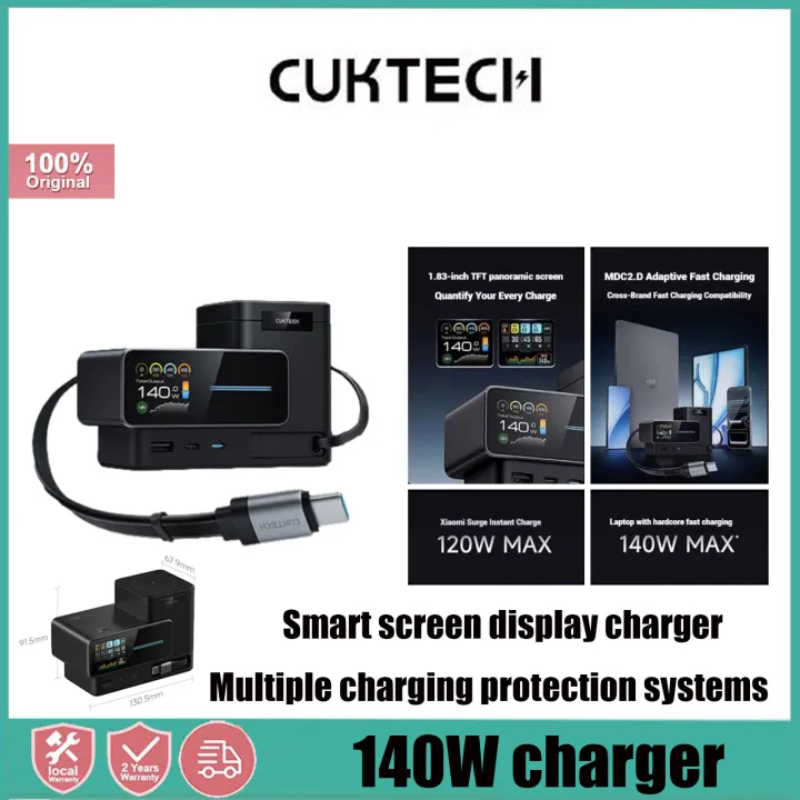 CUKTECH 6-in-1 Super Power Station 140W Gallium Nitride Charger with ...