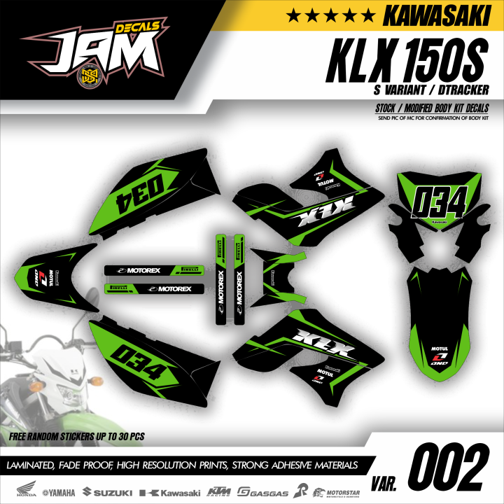 Kawasaki KLX 150S / D'TRACKER Full Decals + Rim Sticker | Lazada PH