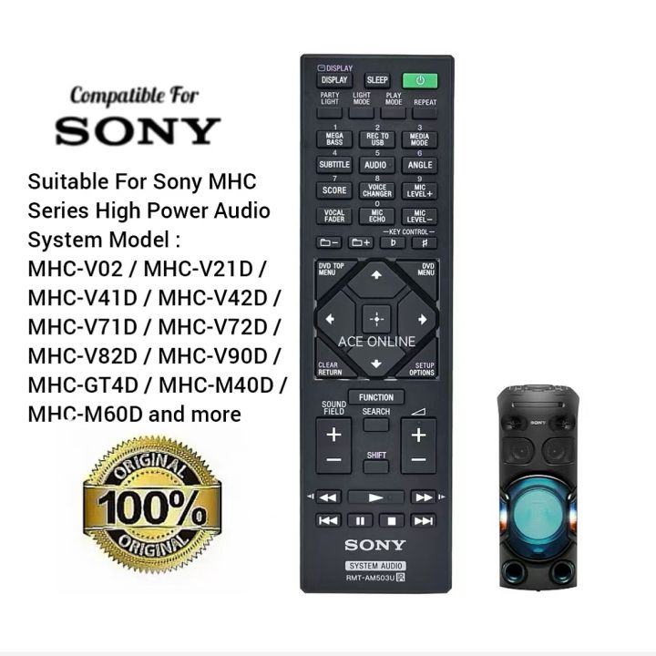 Original RMT-AM503U For Sony MHC Series High Power Audio System Remote ...