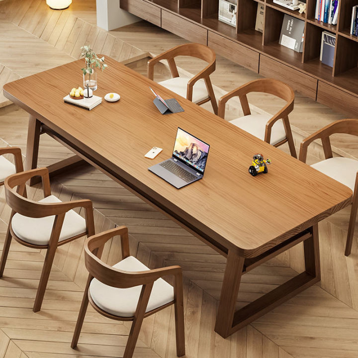 Solid Wood Long Desk Workbench Home Double Reading Study Table New ...