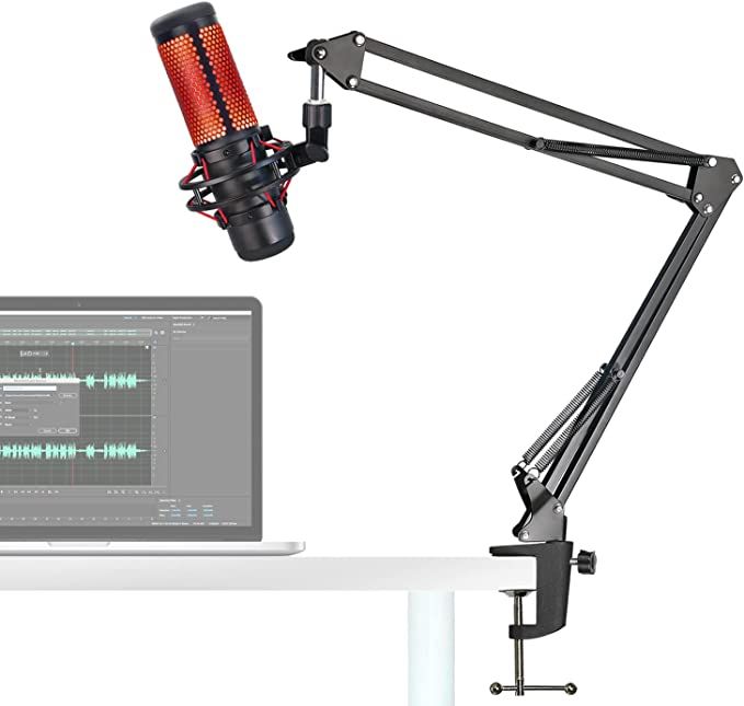 QuadCast Boom Arm Mic Stand, Adjustable Suspension Boom Scissor Arm ... QuadCast Boom Arm Mic Stand, Adjustable Suspension Boom Scissor Arm ...