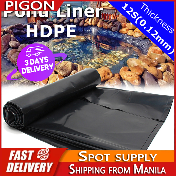 3 Sizes 3x3 6x6 12x12 Durable Black Fish Pool Pond Liners Reinforced ...