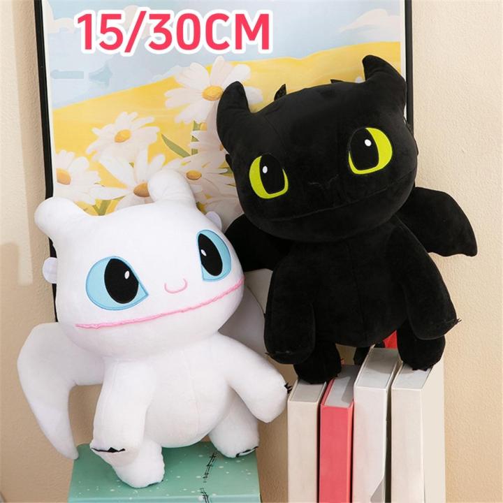 30/15Cm rồng toothless Thú nhồi bông Đen Trắng Anime Mặt Dây Chuyền Búp ...