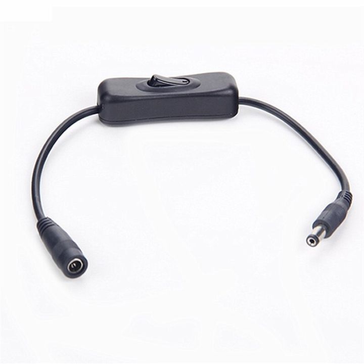 LED Light Switch Female Male Power Cable 5.5x2.1mm DC Connector White ...