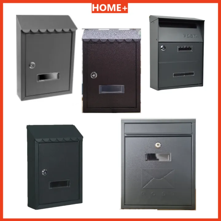 HOME+ Waterproof Mailbox Outdoor Mail Box Steel Mailbox Metal Post Box ...