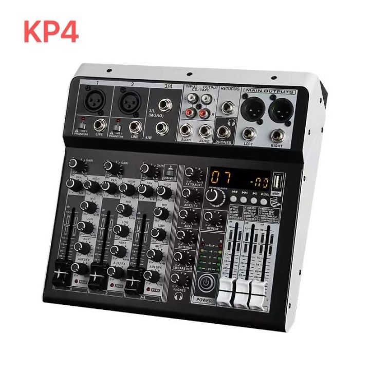 Profesional Audio Mixer KP4 Sound System 4 Channel With Bluetooth DJ ... Profesional Audio Mixer KP4 Sound System 4 Channel With Bluetooth DJ ...