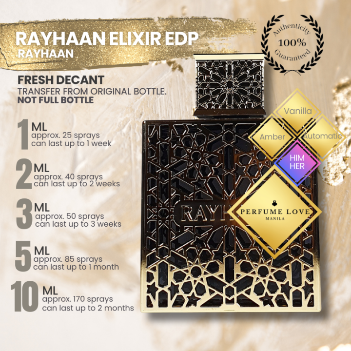 PERFUME DECANT Rayhaan Elixir Eau de Parfum (Creed Aventus Dupe ...
