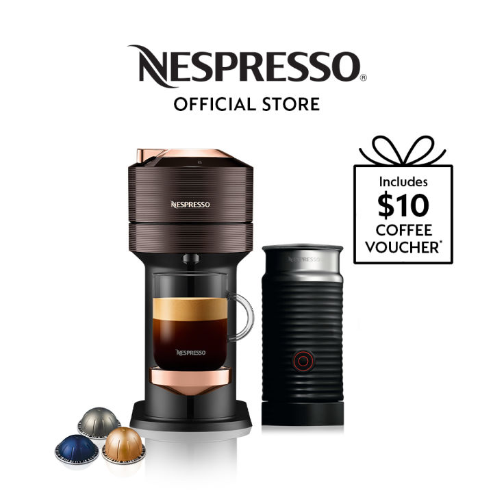 Nespresso ® Vertuo Next Premium Coffee Machine, Rich Brown & Aeroccino ...