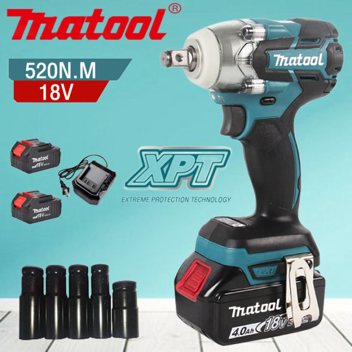 Matool impact wrench cordless (2 Li-ion batteries)original rechargeable portable electric impact ...