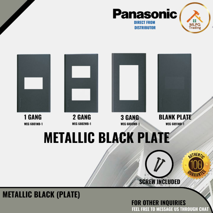 Panasonic Full Color Wide Series PLATE (Metallic Black) (Blank, 1 - 3 ...