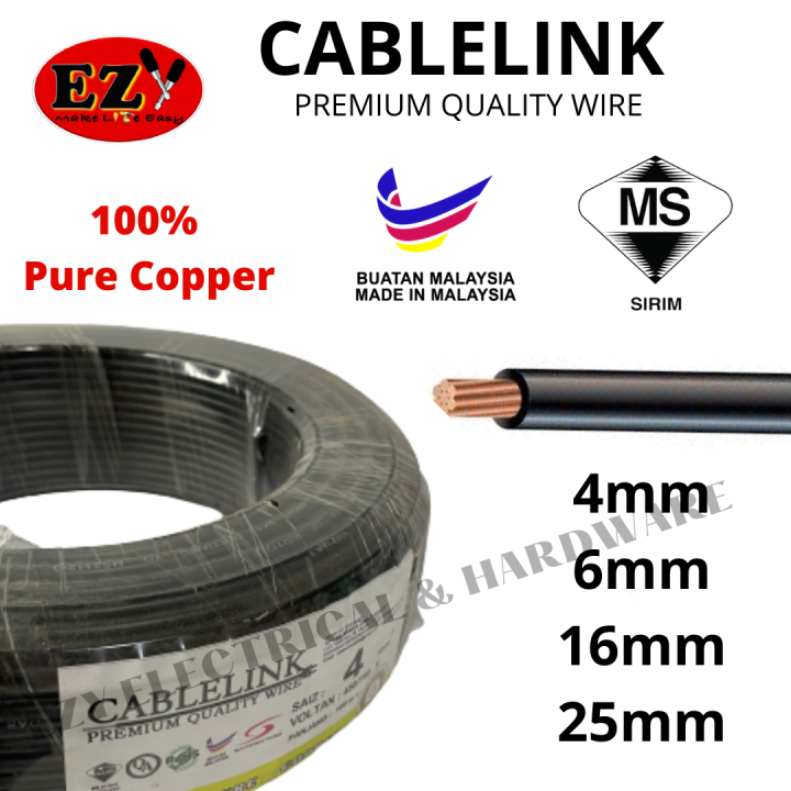 4MM 6MM 10MM 16MM 25MM PER METER SIRIM APPROVAL PVC CABLE WIRE FULL ...