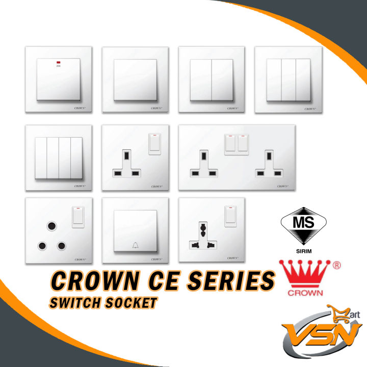 CROWN Switch CE Series / Switches & Socket Outlet / Suis & Soket | Lazada