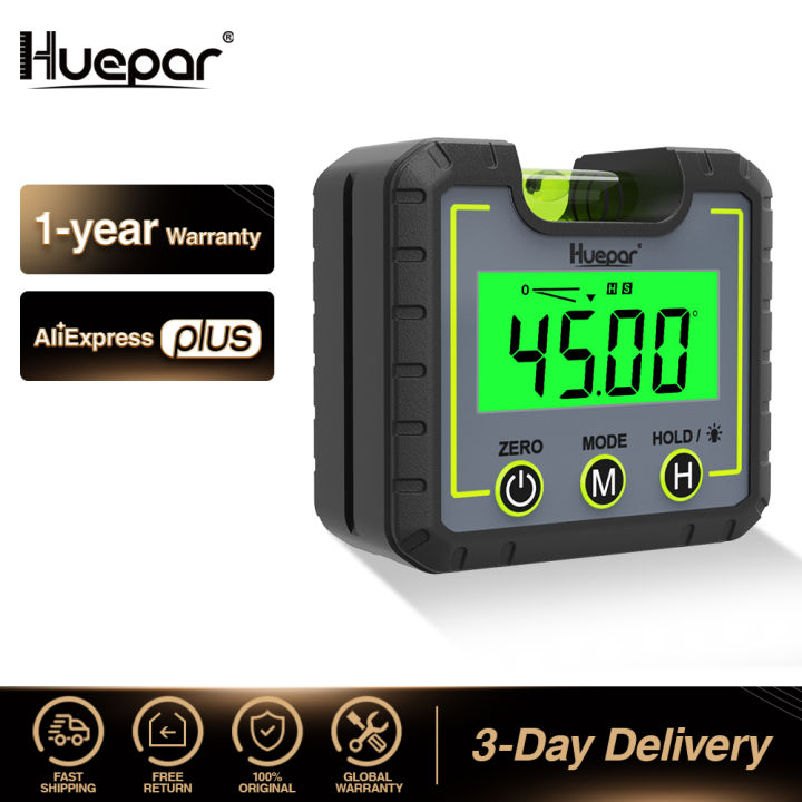 Huepar Digital Level Angle Gauge Mini Angle Finder Level with V-Groove ...