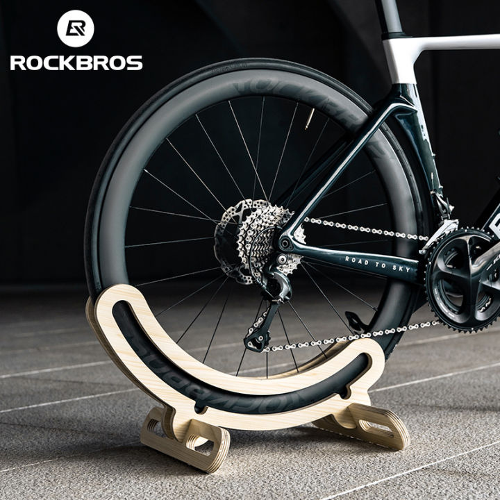 ROCKBROS Wooden Bicycle Rack Removable Bike Parking Frame Stable ...