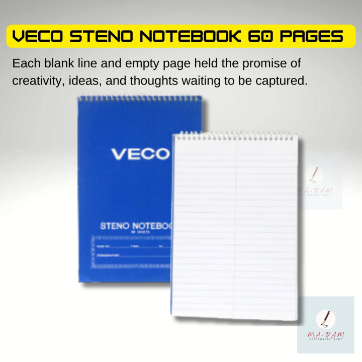 Veco Blue Steno Notebook 60pages | Lazada PH