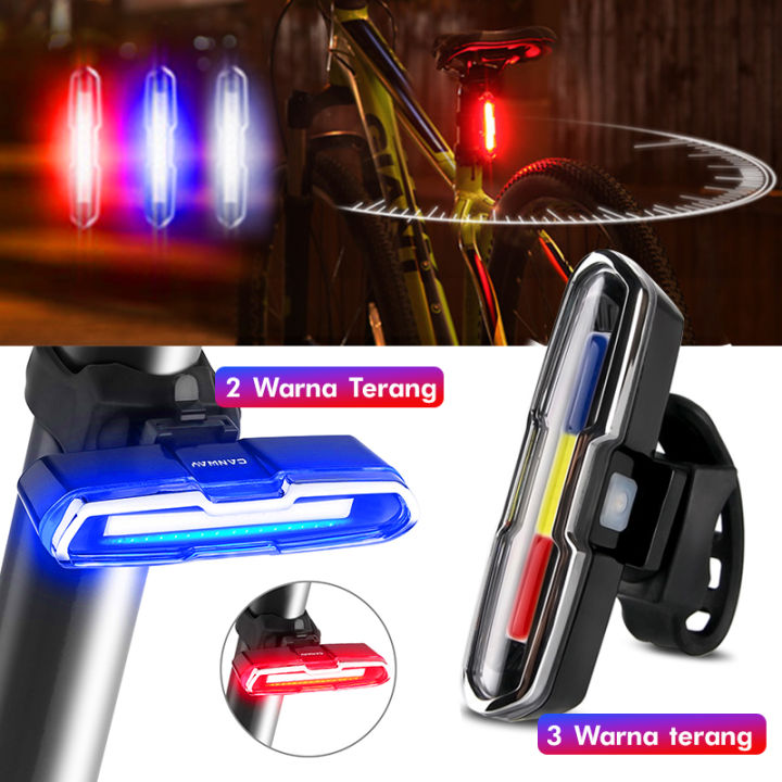 Lampu Belakang Sepeda LED 8 Modes Dengan USB 2 warna terang / 3 warna ...