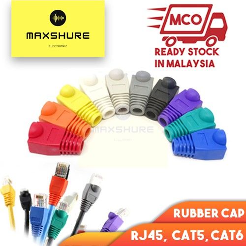 [MaxShure] Cat5 Cat6 RJ45 Rubber Protector Cap / Rubber Boot / Network ...