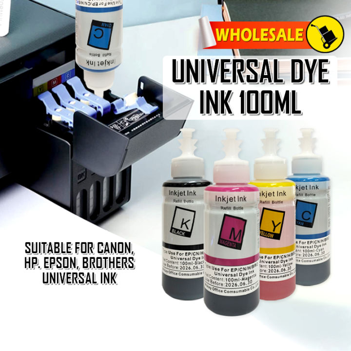 PSD UNIVERSAL Inkjet Printer Refill Dye Ink 100 ml 4 Color (BK/C/Y/M ...