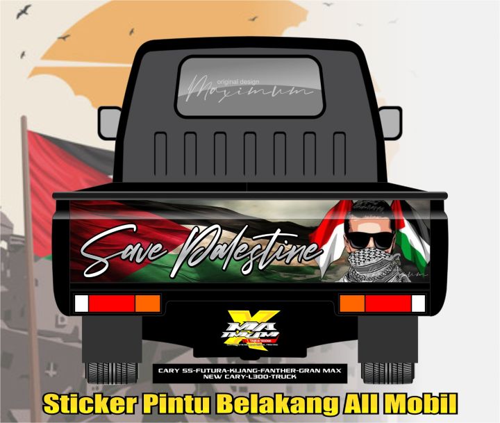 Sticker Pintu Freaa Palestina Sticker Pintu Belakang Mobil Pick Up Panter / Grandmax / L300 ...