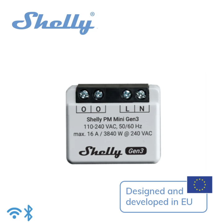 Shelly PM Mini Gen3 Wi-Fi Operated Smart Power Meter Smallest Power ...