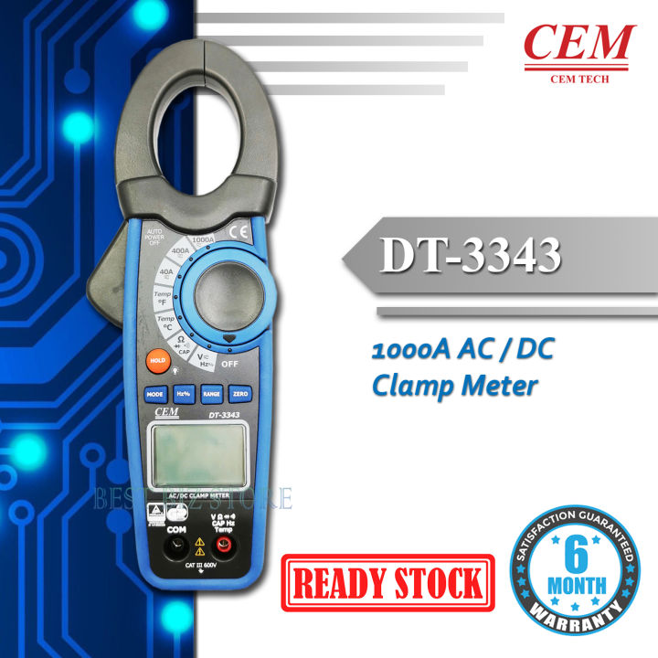 CEM DT-3343 AC/DC Clamp Meter 1000A | Lazada