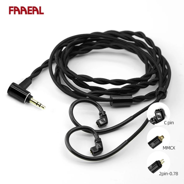 FAAEAL Replacement Audio Cable For Headphones KZ GK CCA TRN 2.5/3.5/4.4mm C Pin/MMCX/0.78mm ...