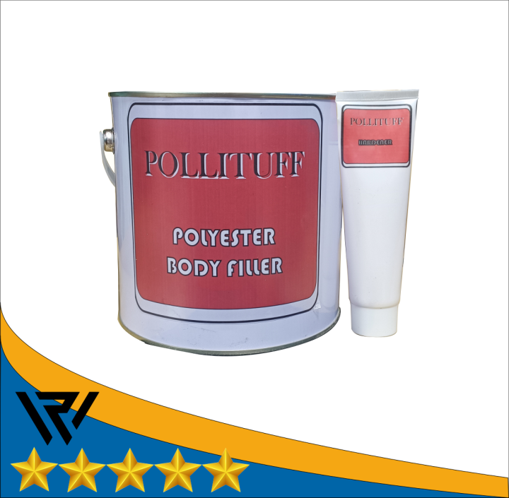 POLITUFF BODY FILLER POLYESTER PUTTY 4 LITERS (YELLOW HARDENER EDITION ...