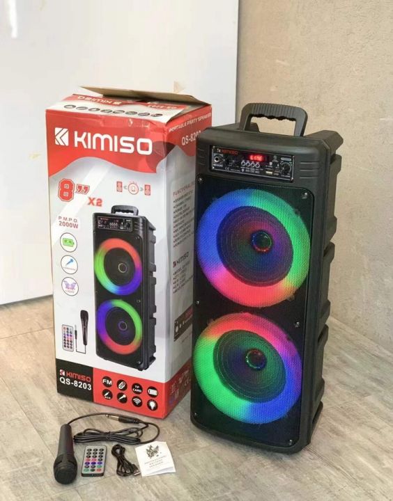 QS-8203 New Design Portable Speaker KIMISO Dual 8inch Horn Speaker Big ...