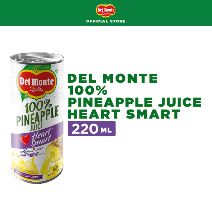 DEL MONTE 100% Pineapple Juice Drink Heart Smart with Reducol for Lower ...