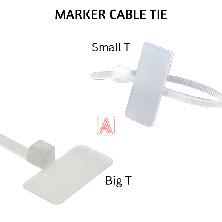 Nylon Marker Tie Big T Small t Cable tie Marker x 100pcs 100mm x 2.5mm ...