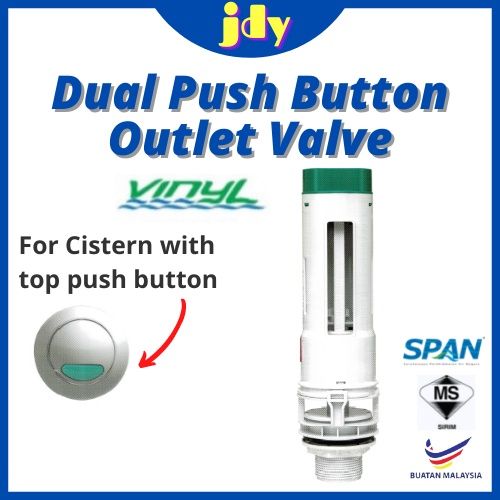 Vinyl Lift Up Valve For Toilet Cistern Dual Flush Top Push Button Type ...