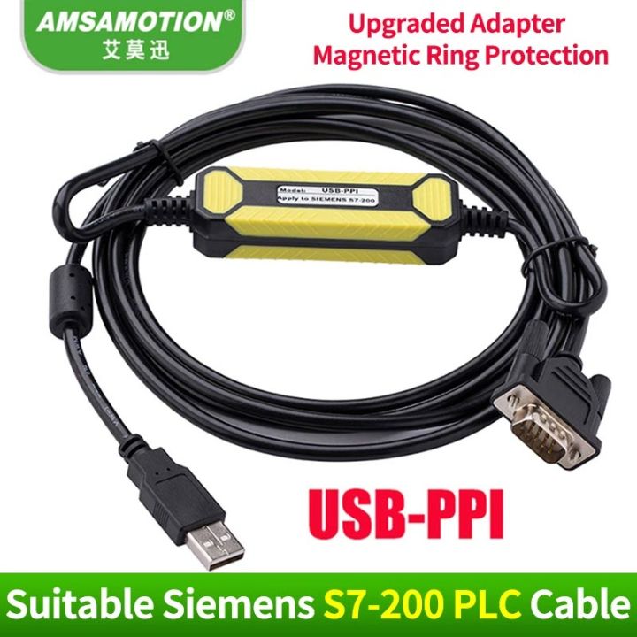 AMSAMOTION Cáp lập trình PLC USB-PPI Siemens S7-200 USB PPI Communication Cable 6ES7 901-3DB30 ...