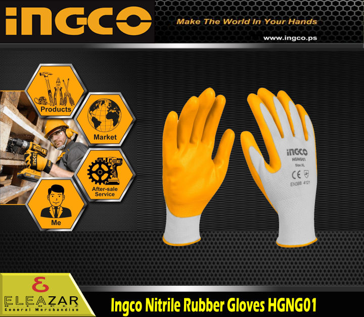 INGCO - Nitrile Rubber Gloves HGNG01 | Lazada PH