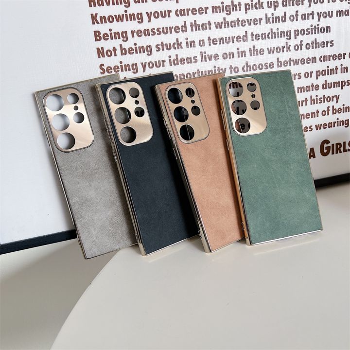 Aesthetic Durable Casing S24 S24Plus S23 S23+ Leather for Samsung ...