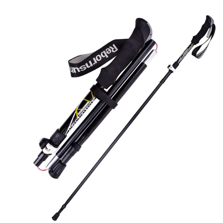 Robinson trekking stick folding aluminum alloy five-section ultra ...