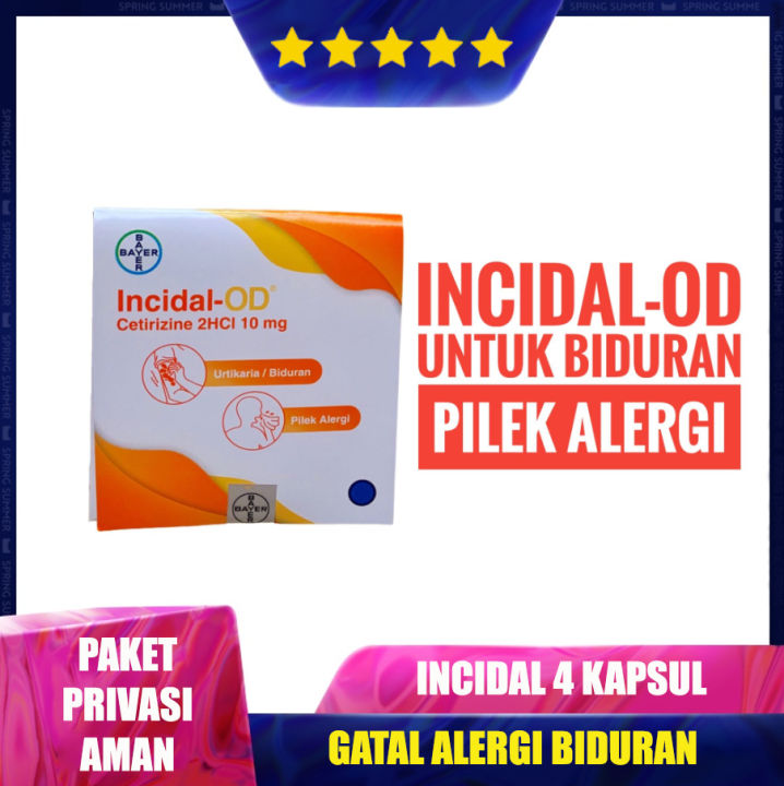 Incidal-Od 10 Mg 4 Kapsul Obat Untuk Gatal-Gatel Karena Alergi Seperti ...